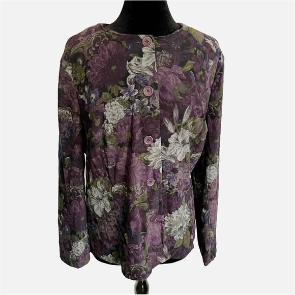 Notations | Tops | 32 Vtg Notations Dark Floral Blouse | Poshmark